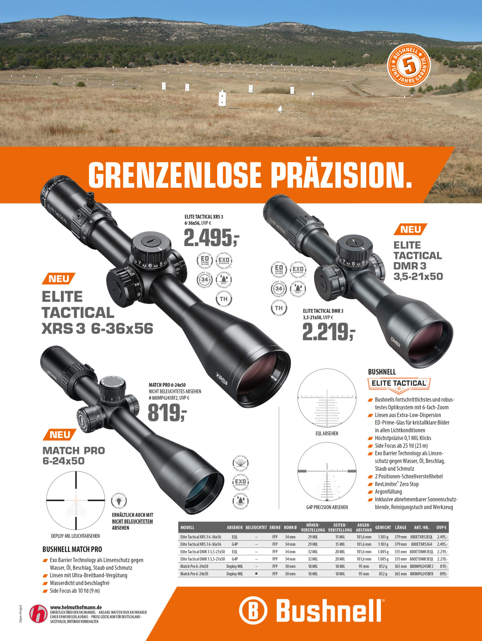 Neu von Bushnell: Die Elite Tactical- und Match Pro-Serie! - Helmut Hofmann